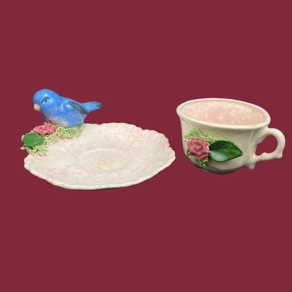Hand Crafted | Other | Adorable Hand Painted Tea Set Pink Blue Birds ...